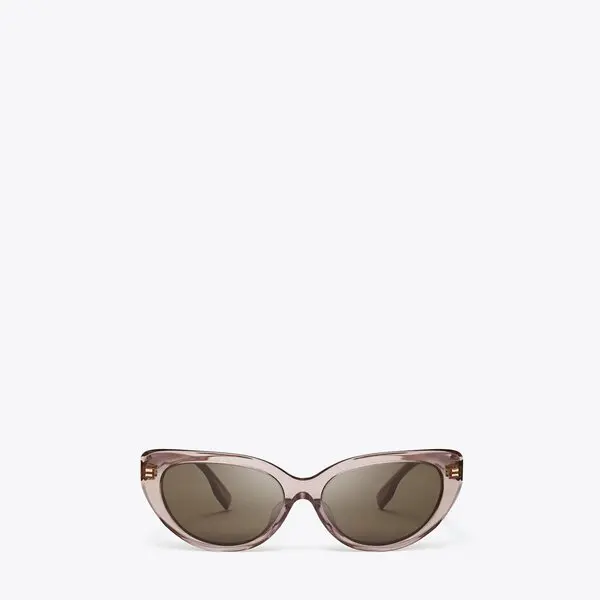 Tory Burch Miller Cat-eye Sunglasses - Transparent Light Pink/dark Brown
