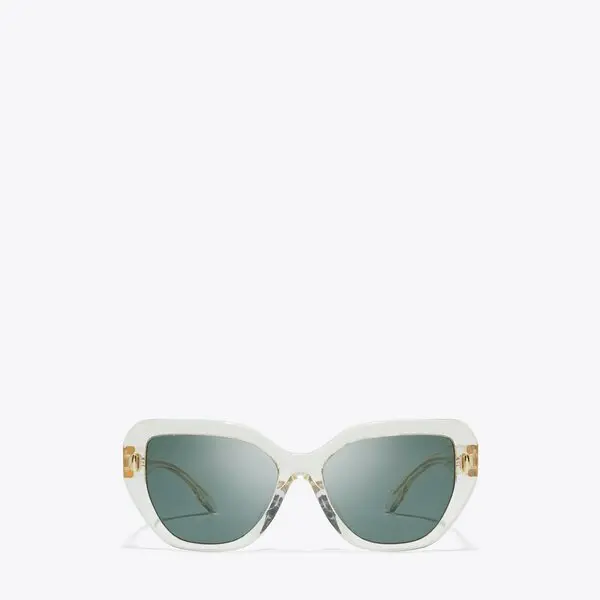 Tory Burch Miller Cat-eye Sunglasses - Transparent Pinot/dark Green