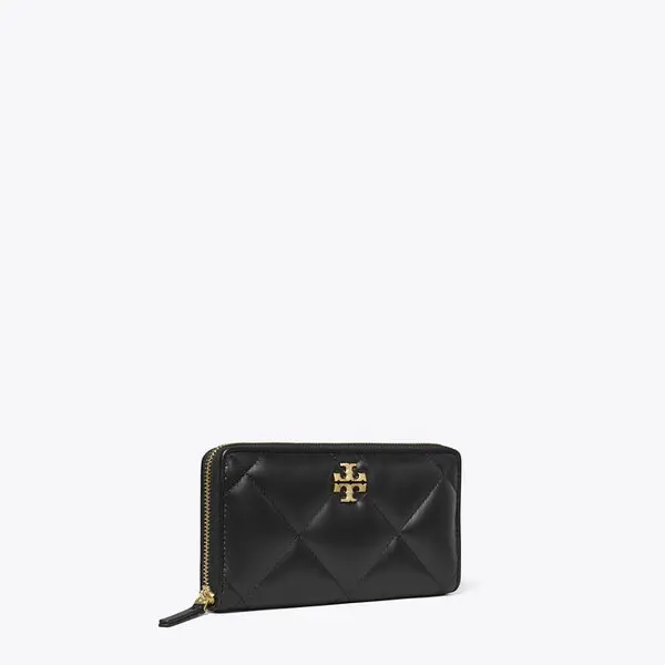 Tory Burch Kira Diamond Quilt Zip Continental Wallet - Black