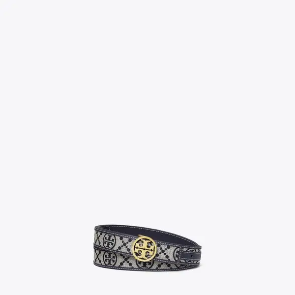 Tory Burch 1" Miller Monogram Belt - Tory Navy