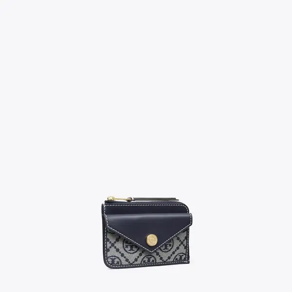 Tory Burch T Monogram Zip Card Case - Tory Navy