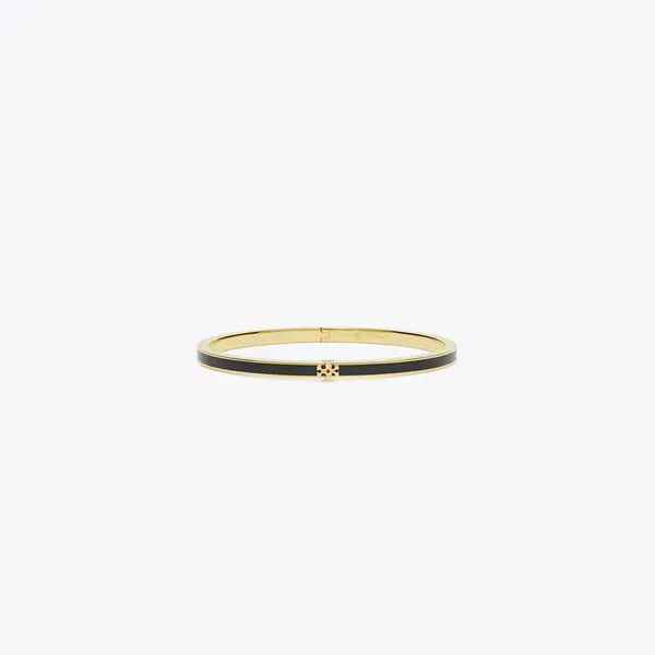 Tory Burch Icon Thin Enamel Bracelet - Tory Gold/black
