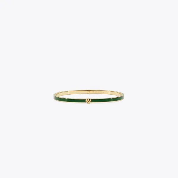 Tory Burch Icon Thin Enamel Bracelet - Tory Gold/dark Kale