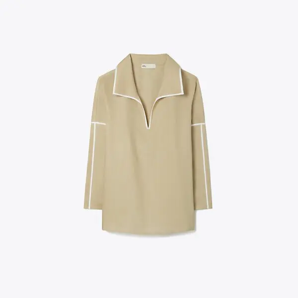 Tory Burch Linen Beach Shirt - Sandpiper