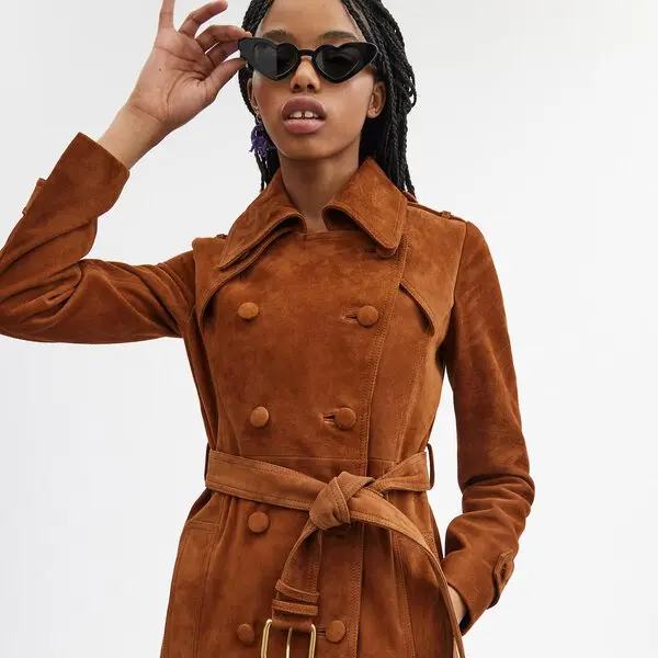 COACH® Heritage C Suede Trench Coat