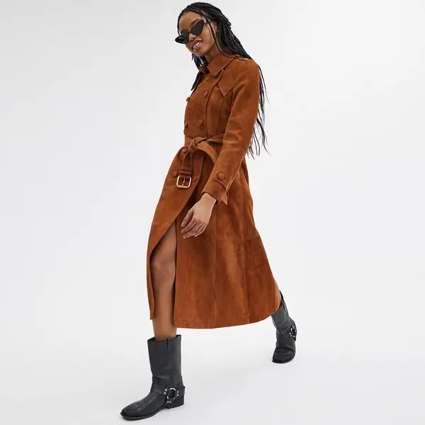 COACH® Heritage C Suede Trench Coat