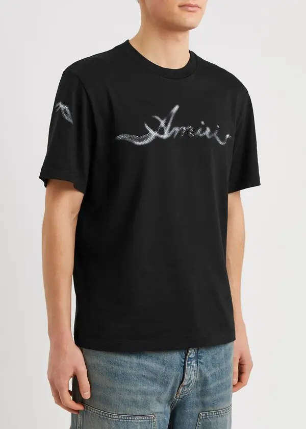 Amiri Smoke Logo Cotton T-Shirt - Black | Editorialist