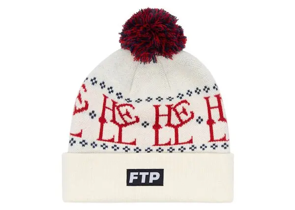 FTP Hell Pom Beanie - Cream