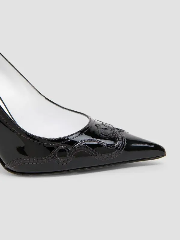 Moschino Question Stitching 100mm Leather Pumps