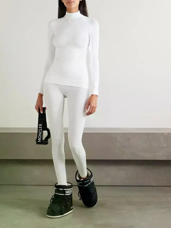 Falke Maximum Warm Stretch-jersey Turtleneck Top - White