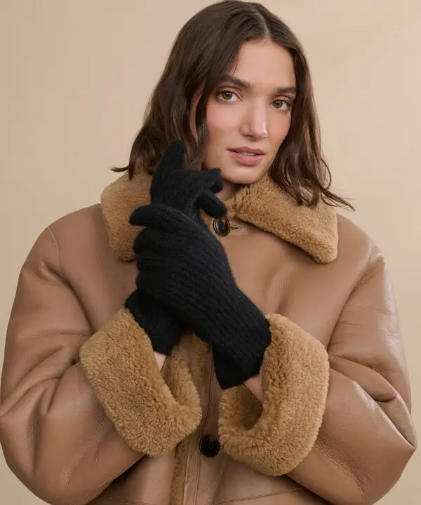 Jenni Kayne Cashmere Alpine Gloves - Black