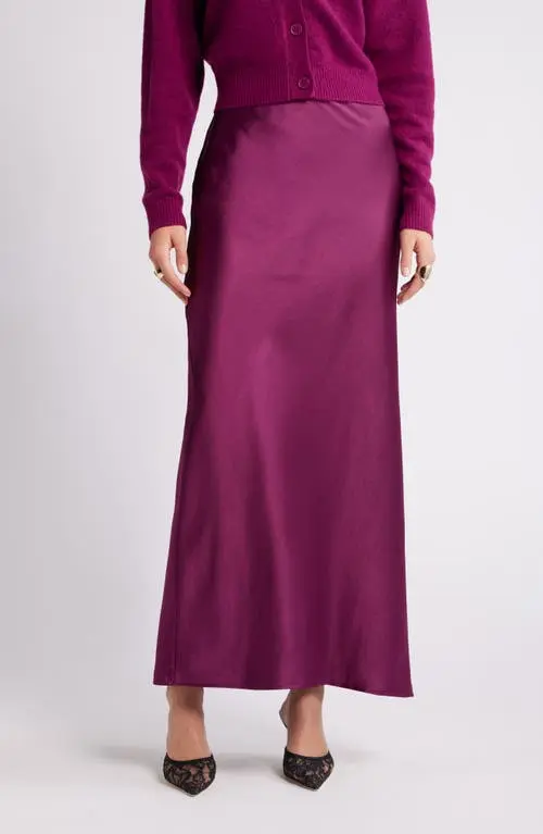 OPEN EDIT Bias Cut Maxi Skirt - Purple Magenta