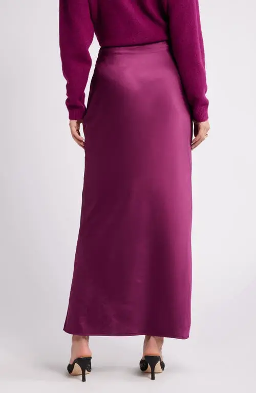 OPEN EDIT Bias Cut Maxi Skirt - Purple Magenta