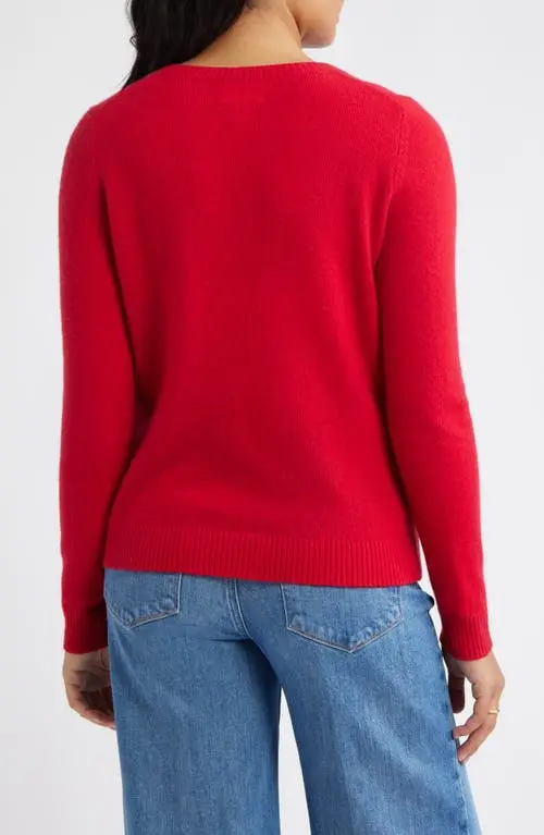 Caslon Cashmere V-neck Sweater - Red Lychee