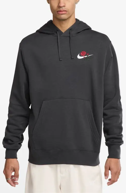 Nike Sportswear Club Embroidered Rose Swoosh Pullover Hoodie