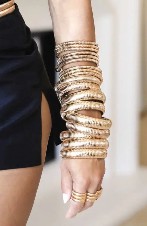 Ettika Set Of Three Cuff Bracelets - Gold