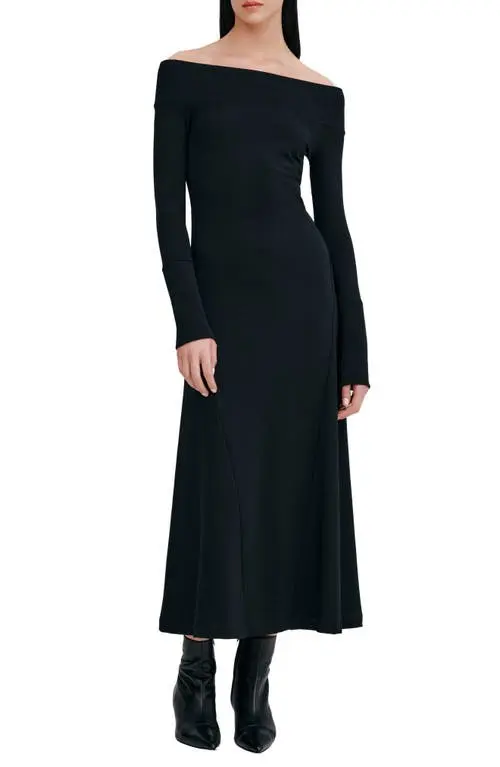 MARCELLA Tilly Off-the-shoulder Maxi Dress - Black