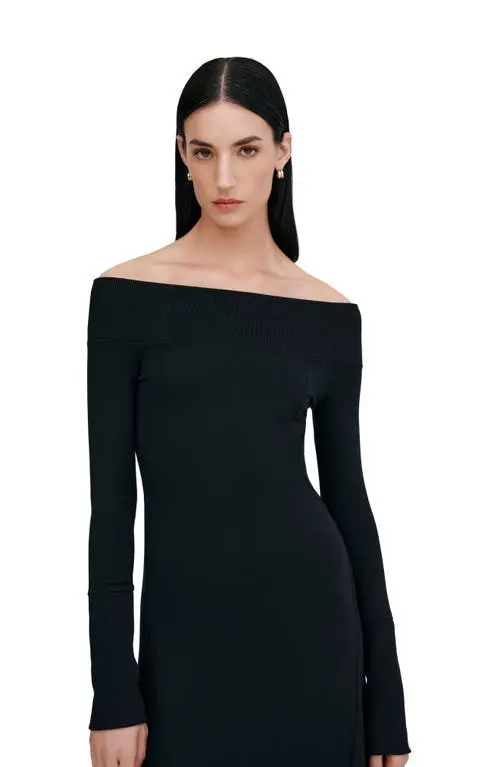 MARCELLA Tilly Off-the-shoulder Maxi Dress - Black