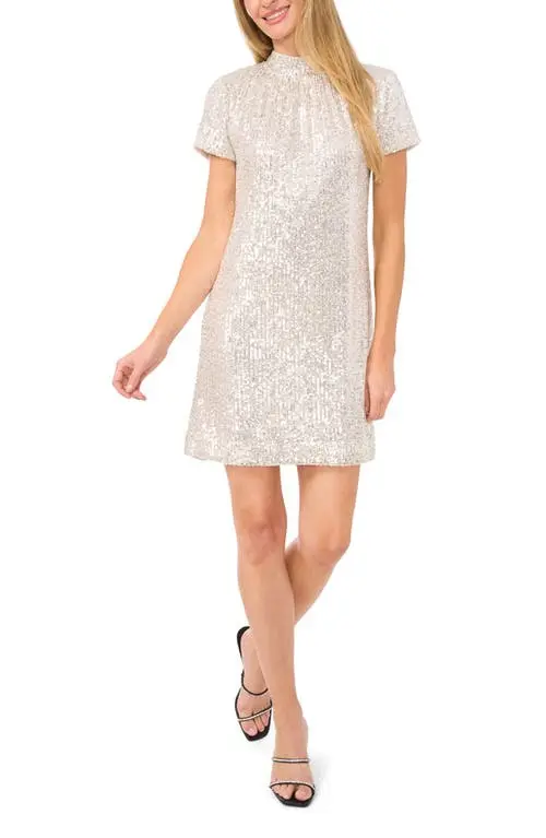 CECE DUPRAZ Sequin Mini Shift Dress