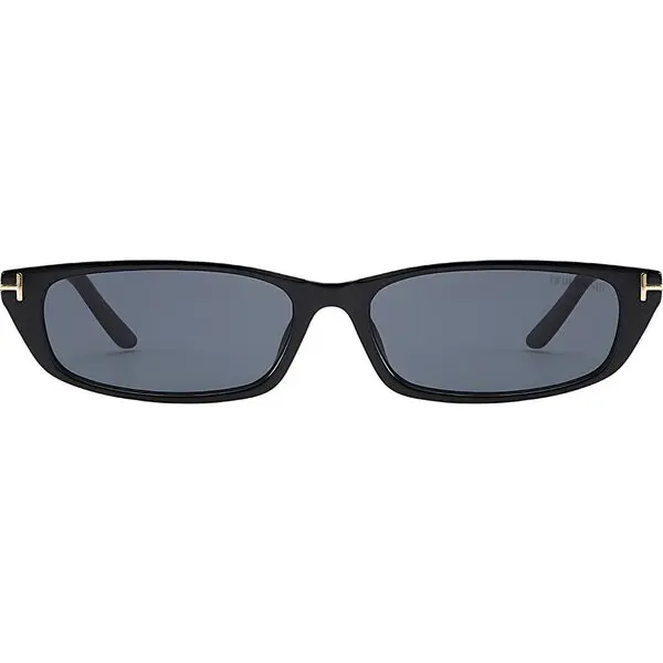 FIFTH & NINTH Lana Rectangular Sunglasses - Black / Black