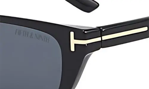 FIFTH & NINTH Lana Rectangular Sunglasses - Black / Black
