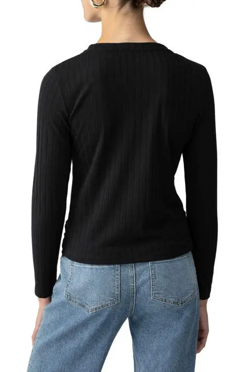 Sanctuary Twist Front Rib Knit Top