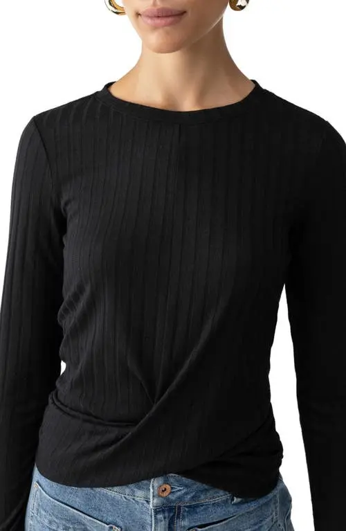 Sanctuary Twist Front Rib Knit Top