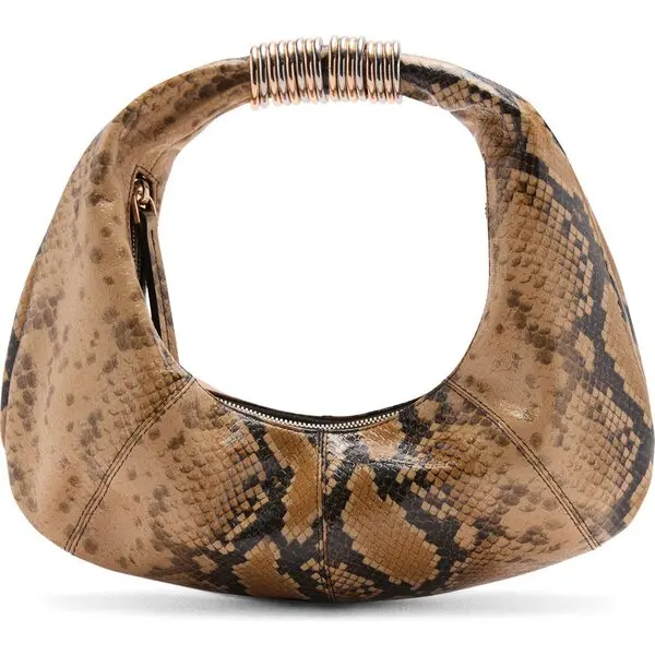 Mango Kira Snakeskin Embossed Leather Shoulder Bag