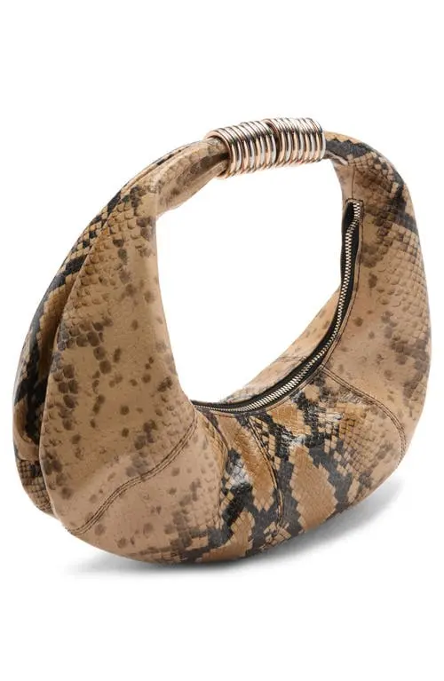 Mango Kira Snakeskin Embossed Leather Shoulder Bag