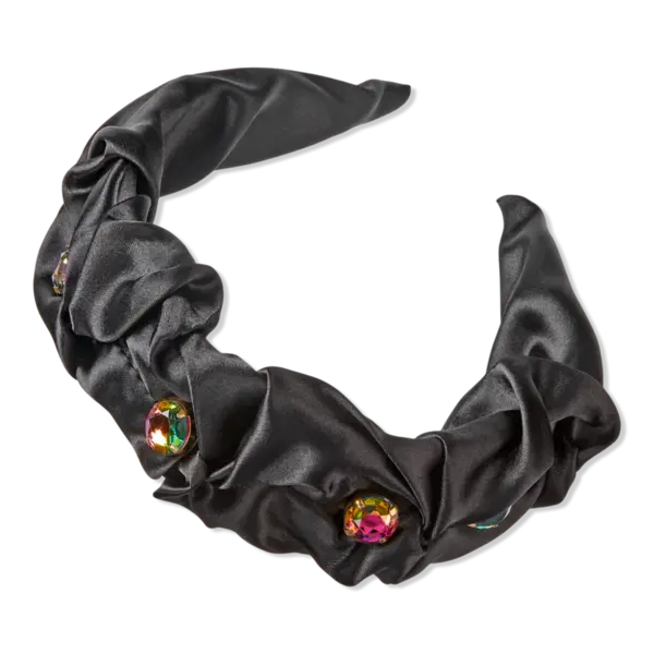 SCUNCI Ruched Headband With Stones - One-color