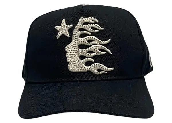HELLSTAR Og Logo Rhinestone Snapback Hat - Black