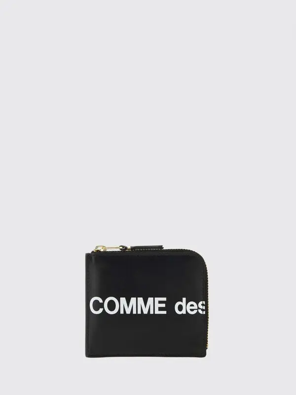 Comme Des Garçons Leather Wallet With Contrasting Logo And Zip Closure