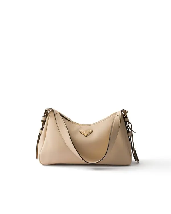 Prada Aimée Medium Leather Shoulder Bag - Neutral