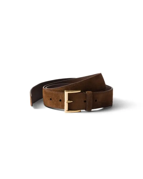 Prada Suede Belt - Brown