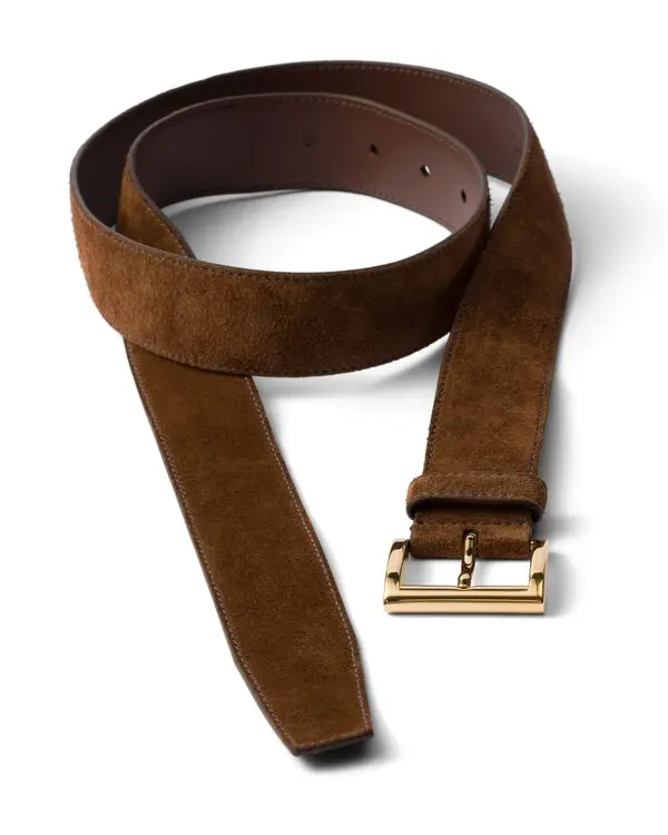Prada Suede Belt - Brown