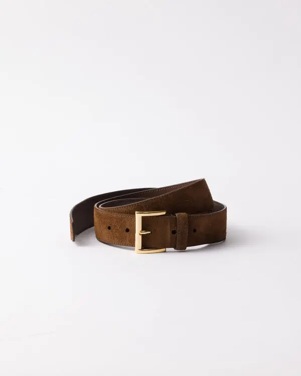 Prada Suede Belt - Brown