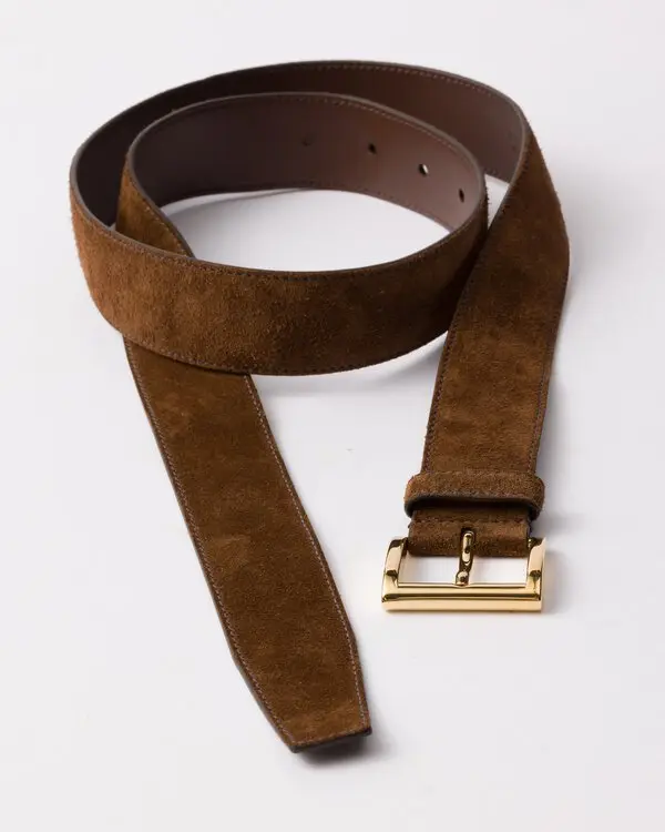 Prada Suede Belt - Brown