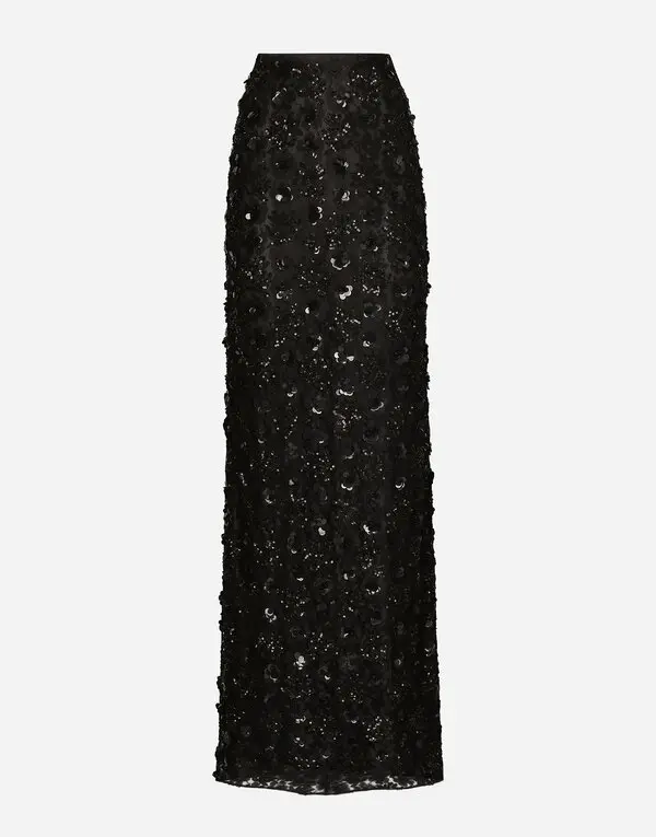 Dolce & Gabbana Sequined Maxi Skirt - Black