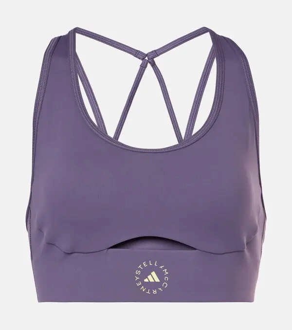 Adidas By Stella McCartney Truestrength Cutout Sports Bra - Purple