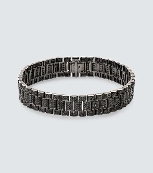 Shay Jewelry Rail Link 18kt Gold Diamond Bracelet - Black