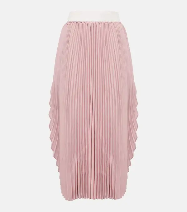 Stella McCartney Leather-trimmed Plisse Maxi Skirt