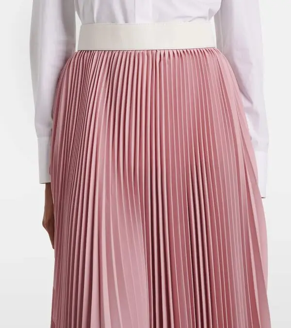 Stella McCartney Leather-trimmed Plisse Maxi Skirt