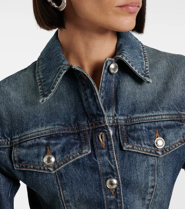 Sportmax Fiorito Denim Midi Shirt Dress