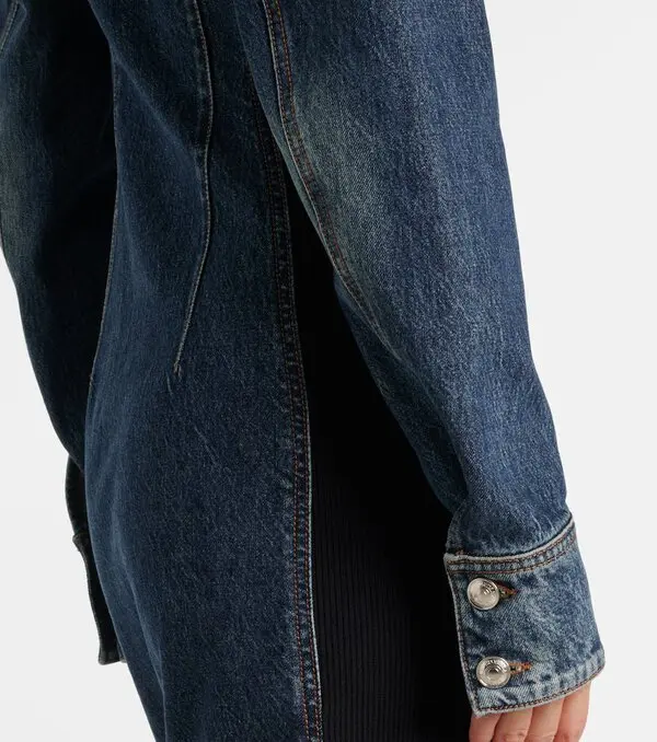 Sportmax Fiorito Denim Midi Shirt Dress