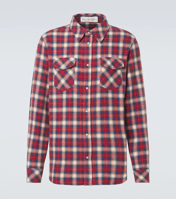 GOD'S TRUE CASHMERE Ski Santa Fe Plaid Cashmere Shirt - Red