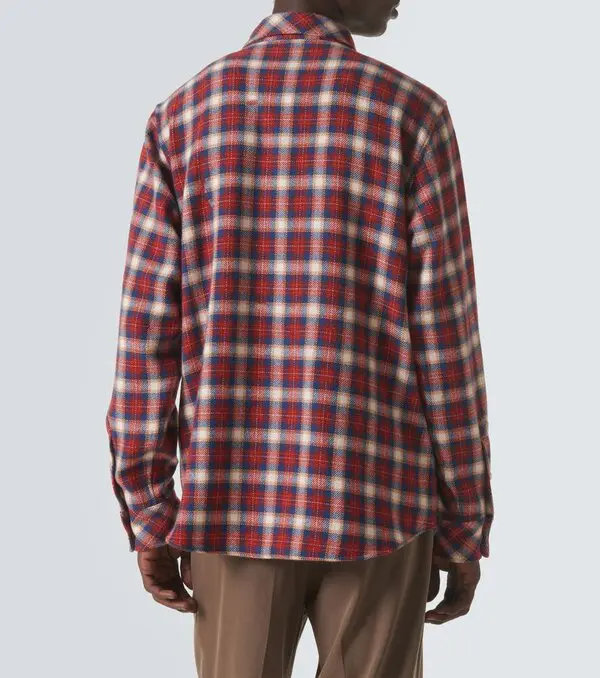 GOD'S TRUE CASHMERE Ski Santa Fe Plaid Cashmere Shirt - Red