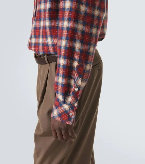 GOD'S TRUE CASHMERE Ski Santa Fe Plaid Cashmere Shirt - Red