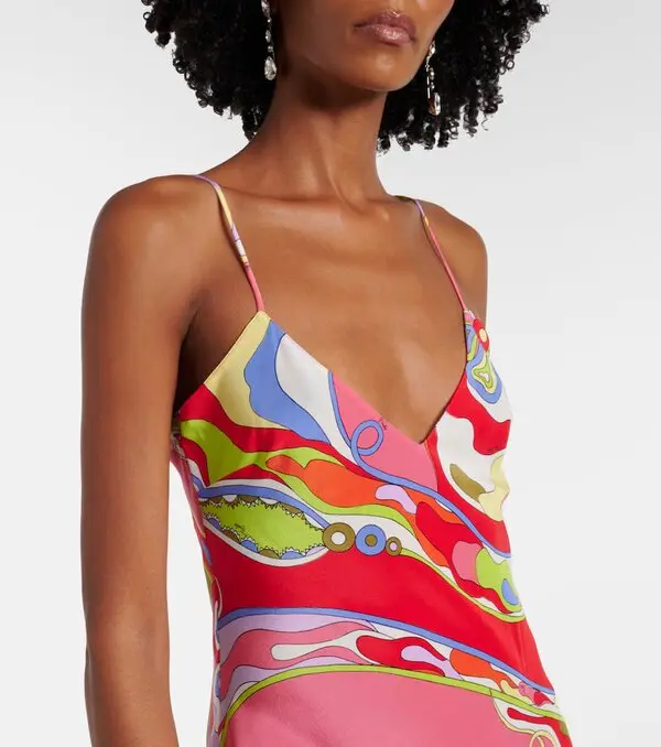 Emilio Pucci Orchidee Silk Crepe De Chine Maxi Dress