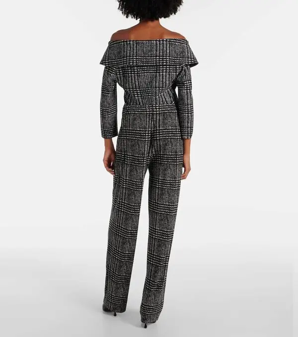 Norma Kamali Pleated Wide-leg Plaid Pants