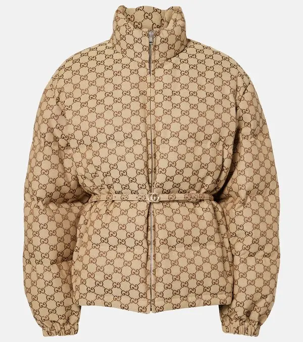 Gucci Gg Canvas Down Jacket - Beige